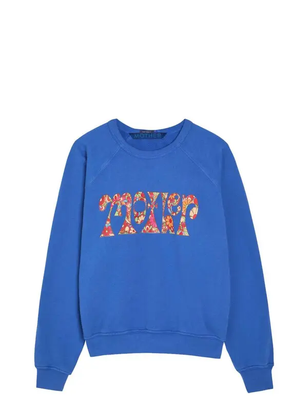 MOTHER The Concert Cropped Cotton Sweatshirt - Blue