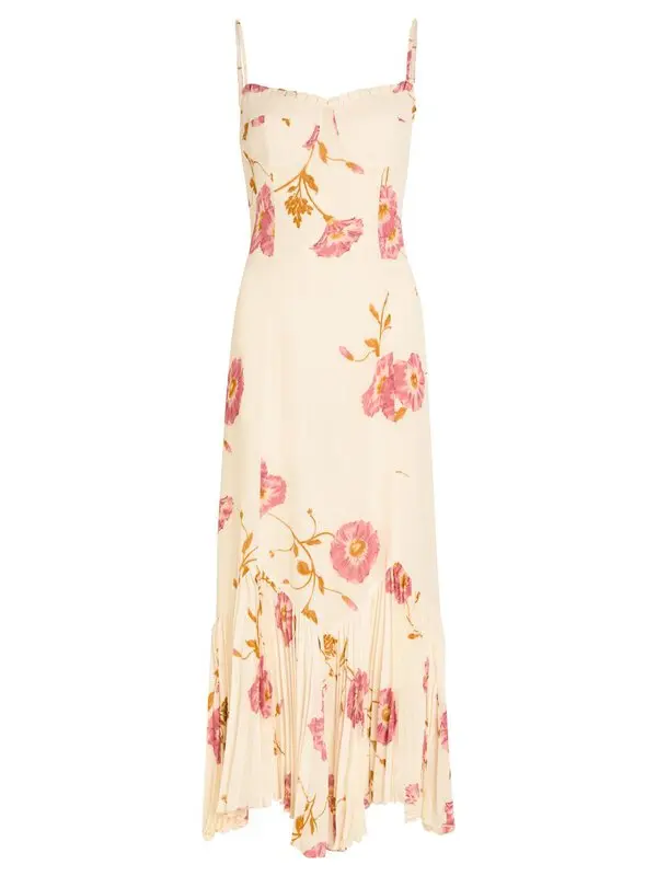 REFORMATION Floral-print Chiffon Midi Dress - Multicoloured
