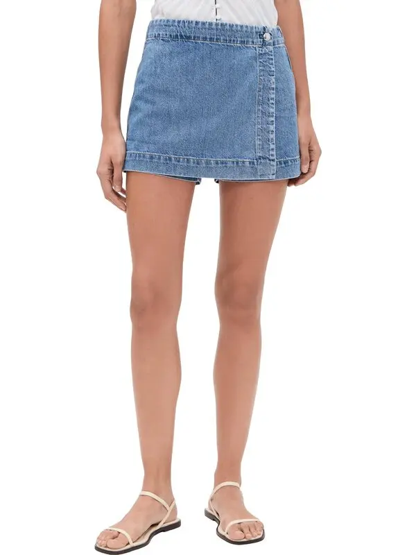 Madewell Denim Wrap Mini Skort - Midvale Wash