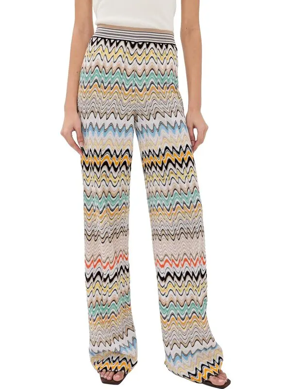 Missoni Signature Zig Zag Pull On Pants - Multicolor Beige Light Base