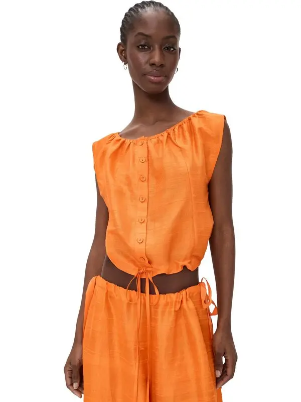 CONIGLIO PALM BEACH Dupioni Sailfish Tank Top - Marigold