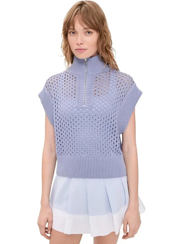 Varley Gaines Half Zip Knit Top - Thistle Down