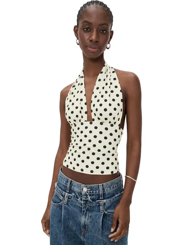 Lioness Safari Halter Top - Moonlight Polka