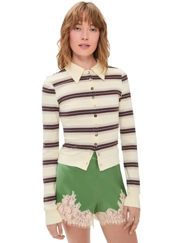 Lioness Bada Bing Jersey Top - Sand Stripe