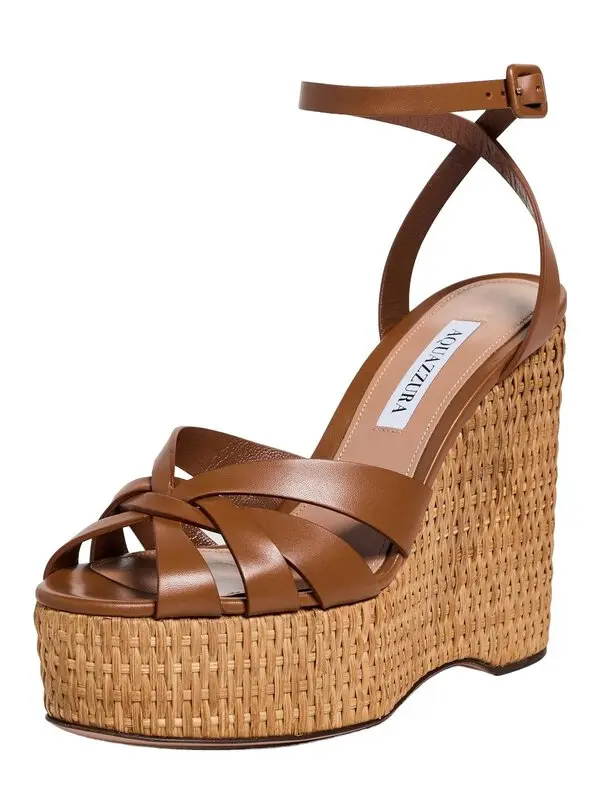 AQUAZZURA Copacabana Wedge Sandals - Tobacco
