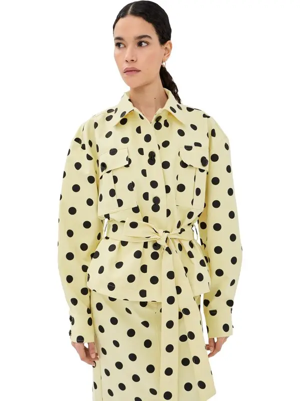 Françoise Wanda Overshirt Jacket - Lemon Polka Dot