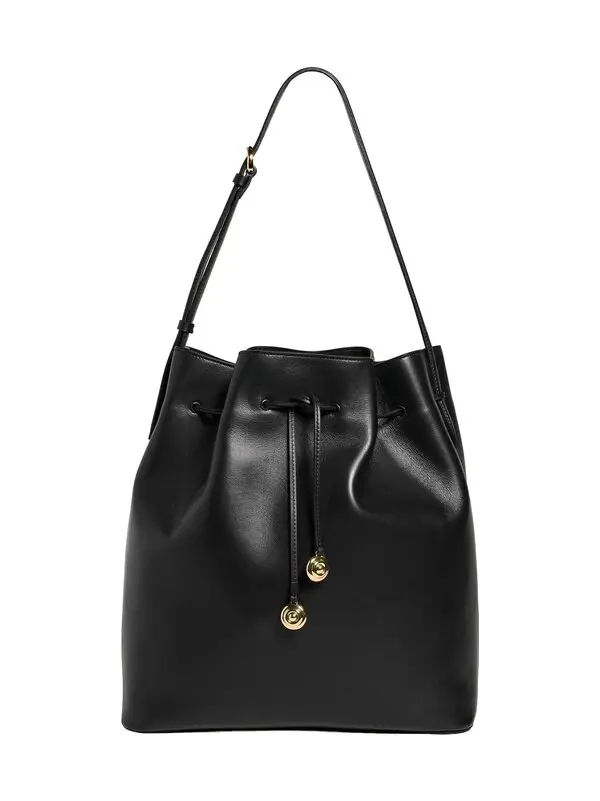 LIFFNER Charm Bucket Bag - Black Gold Hardware