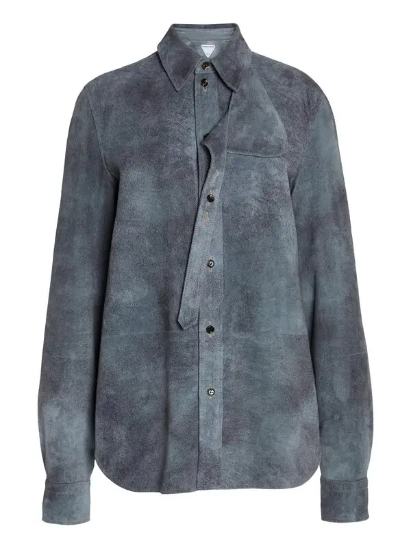 Bottega Veneta Brushed Suede Button-up Shirt - Blue