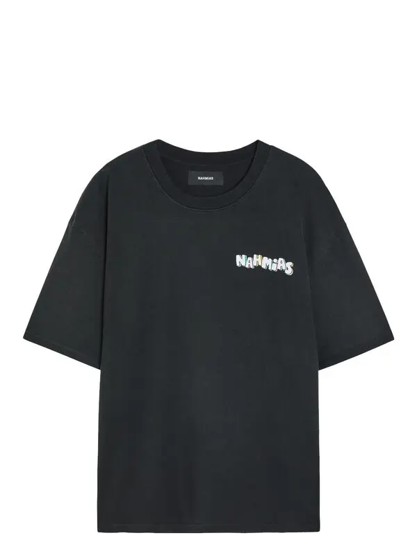 NAHMIAS Swirl Star Printed Cotton T-shirt - Black