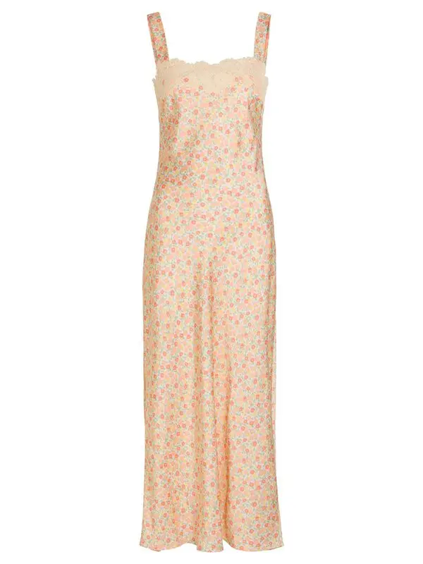 Rixo Rosamarie Floral-print Satin Midi Dress - Multicoloured