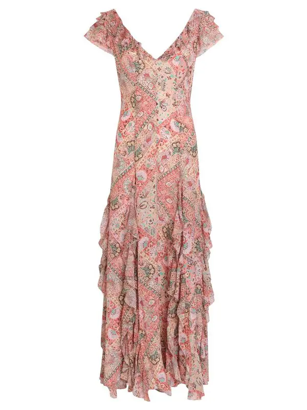 Rixo Patterned Silk-chiffon Maxi Dress - Multicoloured