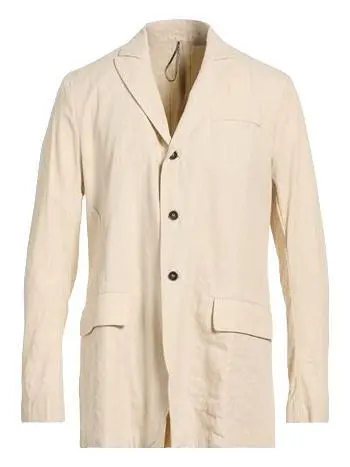 Masnada Striped Cotton, Linen, And Paper Yarn Blazer - Beige