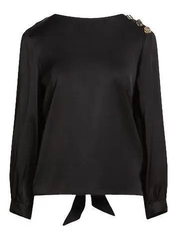 Ba&sh Solid Color Satin Top - Black
