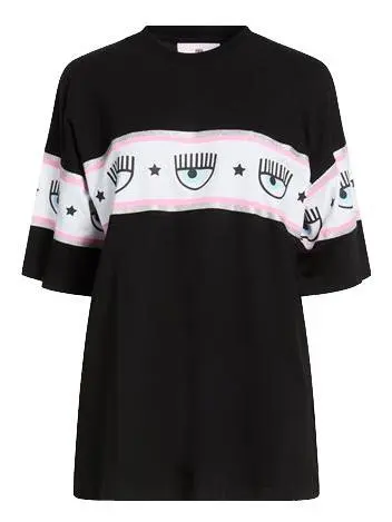 CHIARA FERRAGNI Cotton T-shirt With Logo Print - Black