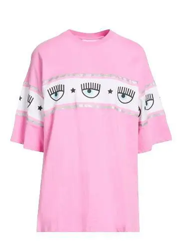 CHIARA FERRAGNI Cotton T-shirt With Logo Print - Pink