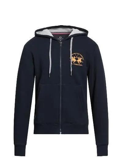 LA MARTINA Cotton-elastane Hooded Sweatshirt - Navy