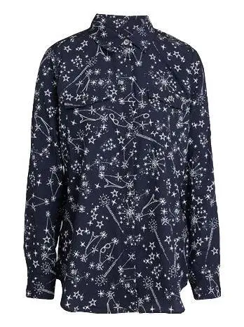 Karl Lagerfeld Crepe Two-tone Shirt - Blue