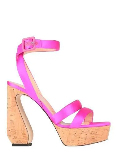 SERGIO ROSSI Textile Fibers Sandals - Fuchsia