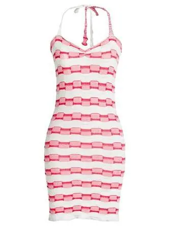 Gimaguas Jacquard-knit Bodycon Mini Dress - Red
