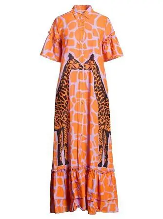 CONNOR & BLAKE Maxi Shirt Dress - Orange