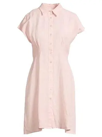 120% Lino Mini Shirt Dress - Pink