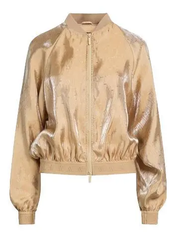 Armani Exchange Satin Jacquard Bomber Jacket - Gold