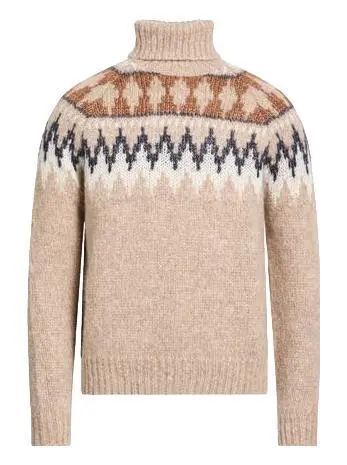 MOORER Intarsia-knit Turtleneck - Beige