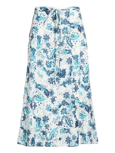 REALLY WILD Floral Jacquard Flared Midi Skirt - Blue