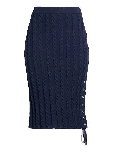Kenzo Midi Cotton Cable-knit Skirt - Navy