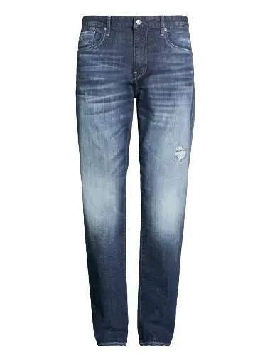 Armani Exchange Tapered Jeans With Distressed Details - Blue