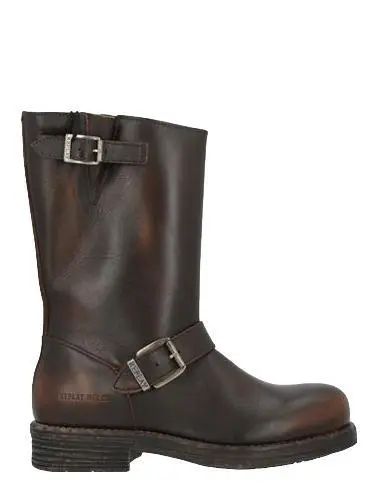 REPLAY Leather Buckled Zip-up Boots - Brown