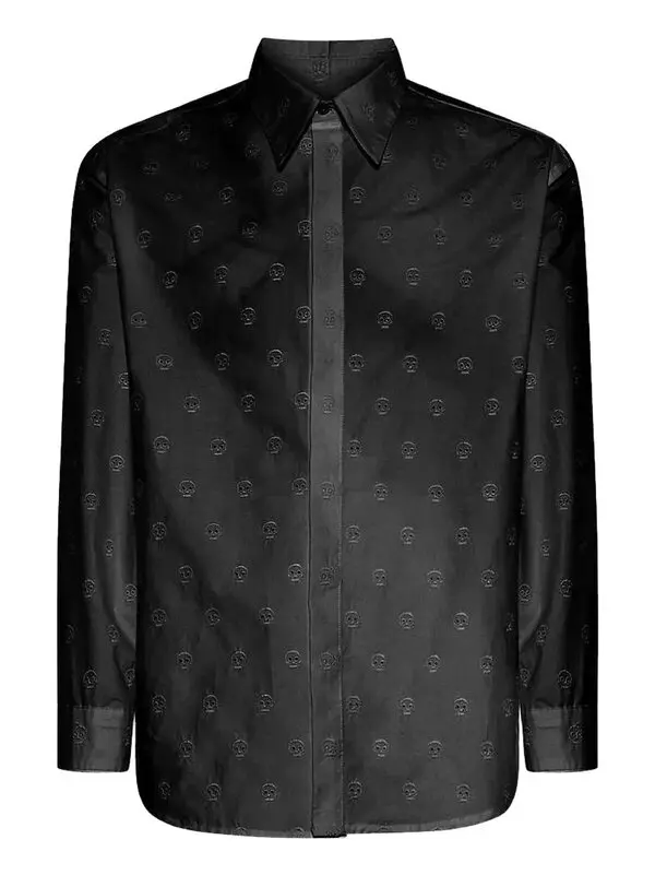 John Richmond Monogram-pattern Long-sleeve Shirt - Black