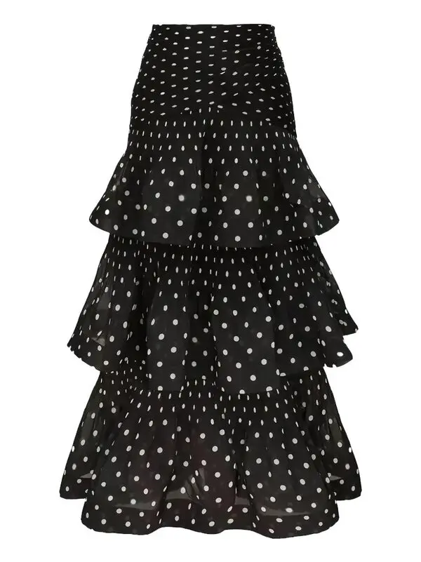 Zimmermann Pleated Tiered Skirt - Black