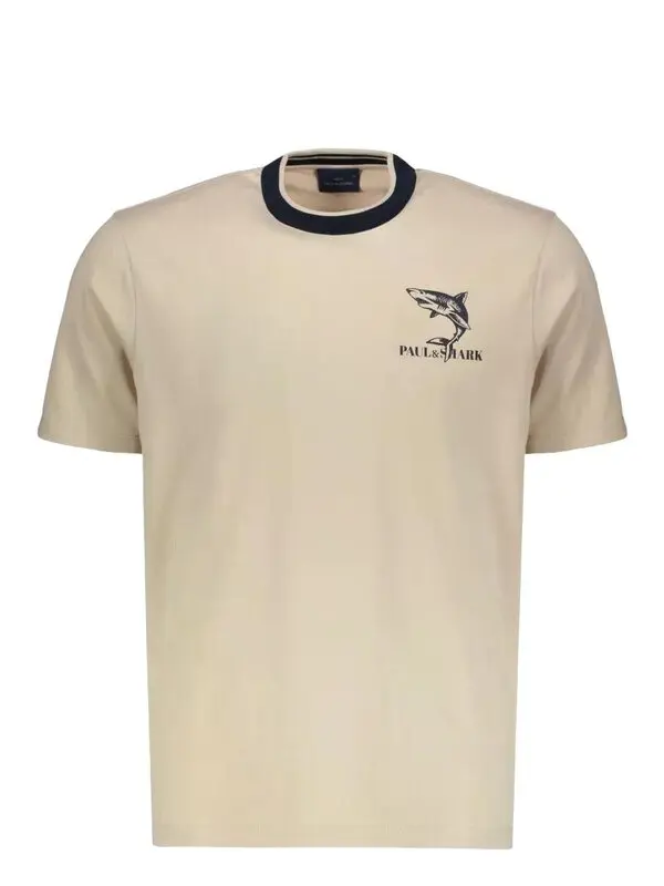 Paul & Shark Logo-print Crew-neck T-shirt - Neutrals