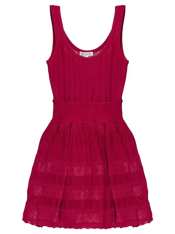 Alaïa Sleeveless Knit Dress - Pink