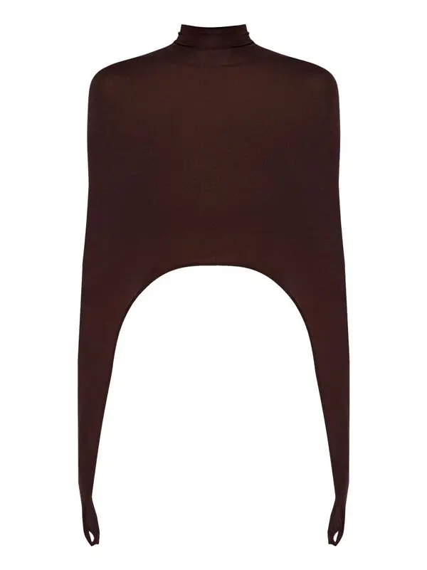 Alaïa Silk Turtleneck Top - Brown