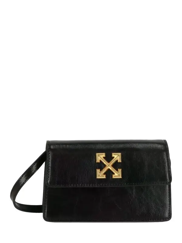 Off-White Logo Plaque Shoulder Bag - Black
