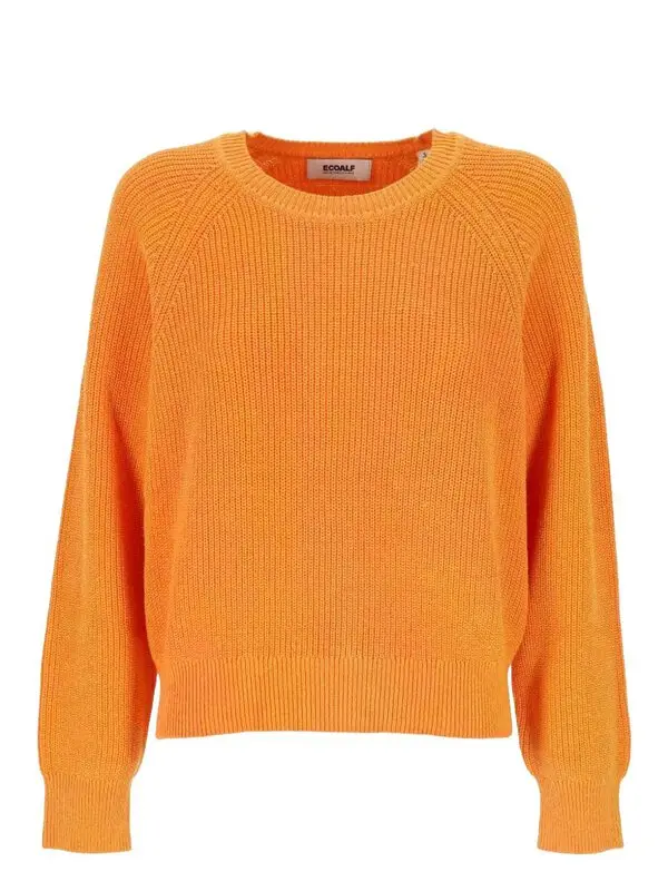 ECOALF Ribbed-knit Raglan-sleeve Sweater - Orange