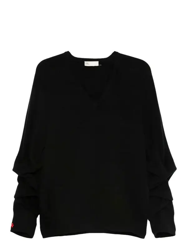 Tory Burch Ruched Sweater - Black