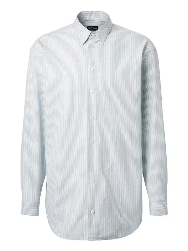Giorgio Armani Archivio Striped Cotton Shirt - Blue