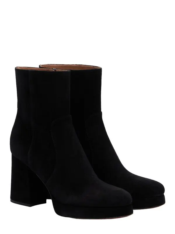 Valentino Garavani Fawcette Vlogo Suede Ankle Boots - Black