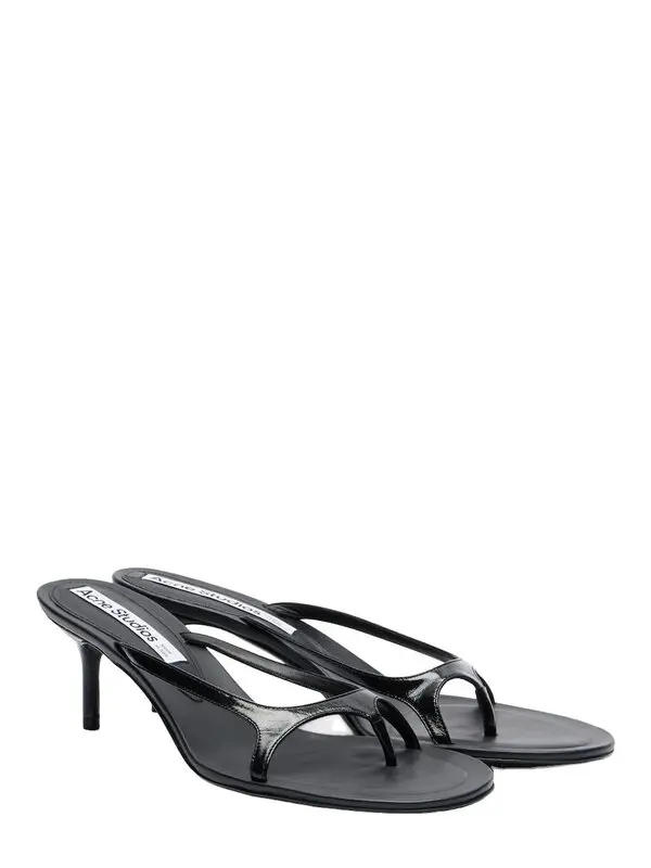 Acne Studios Leather Thong Sandals - Black