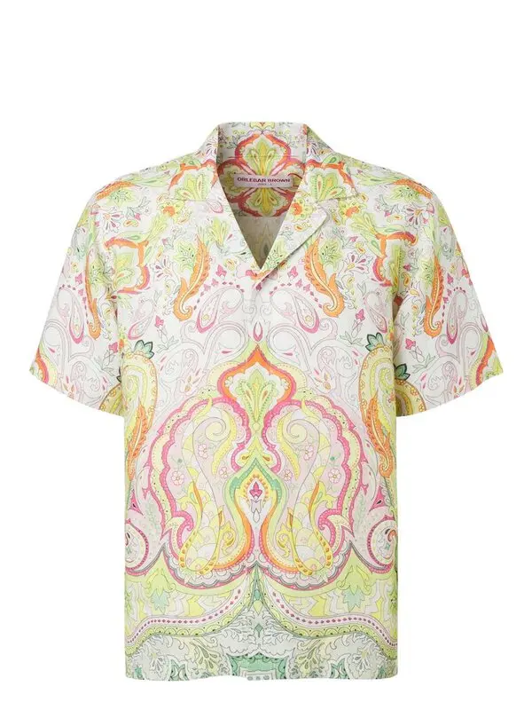 Orlebar Brown Maitan Printed Linen Bowling Shirt - Multicoloured