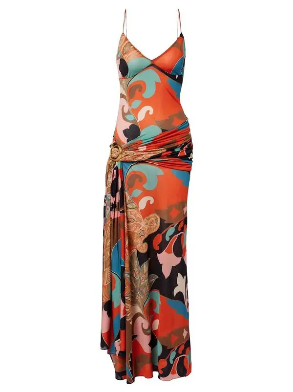 Etro Paisley Draped Gown - Multicoloured