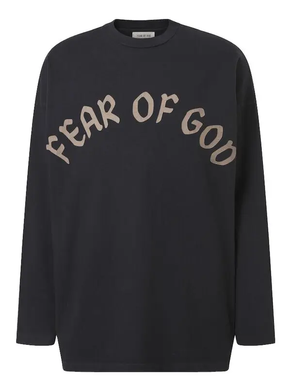 Fear Of God Logo Cotton Jersey T-shirt - Black
