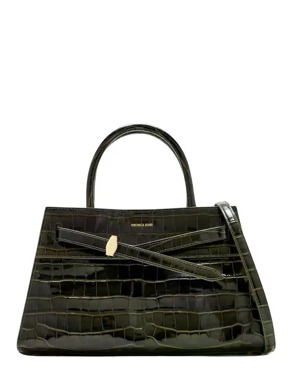 Veronica Beard Dash Leather Shoulder Bag - Green
