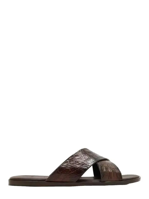 Magnanni Criss-cross Leather Sandals - Brown