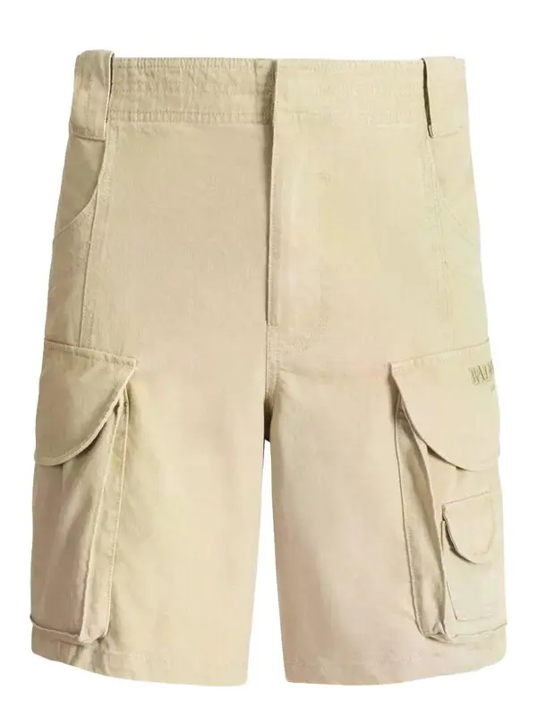 Balmain Cotton Cargo Bermuda Shorts - Neutrals