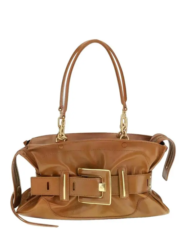 Balmain Anthem Leather Shoulder Bag - Brown