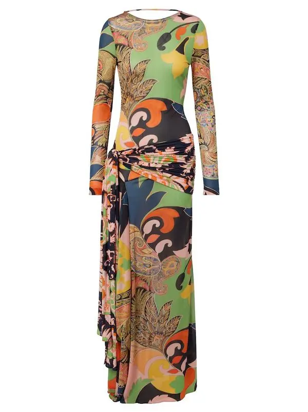 Etro Paisley Draped Gown - Multicoloured